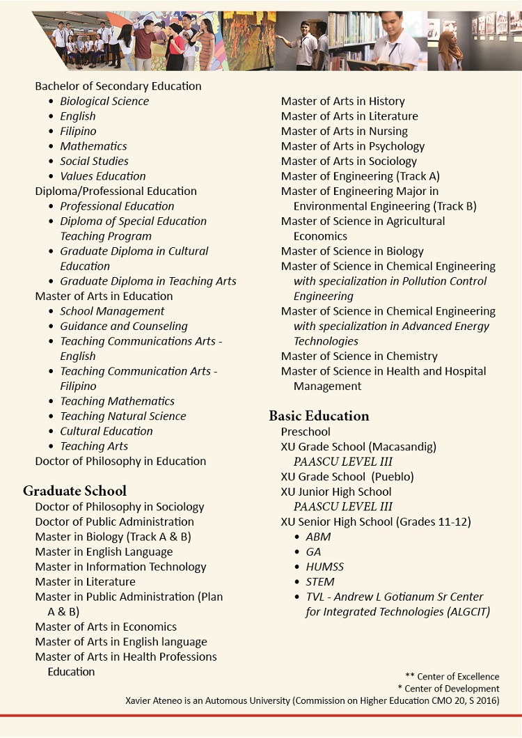 Xavier University - University Academic Programs